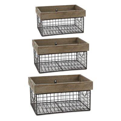 DII® Farmhouse Basket Set, Color: Antique Silver | Michaels