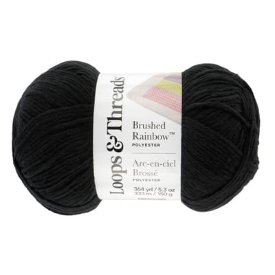 Brushed Rainbow™ Yarn by Loops & Threads®, Color: Black | Michaels