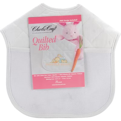 Charles Craft Solid White Quilted Baby Bib | Michaels