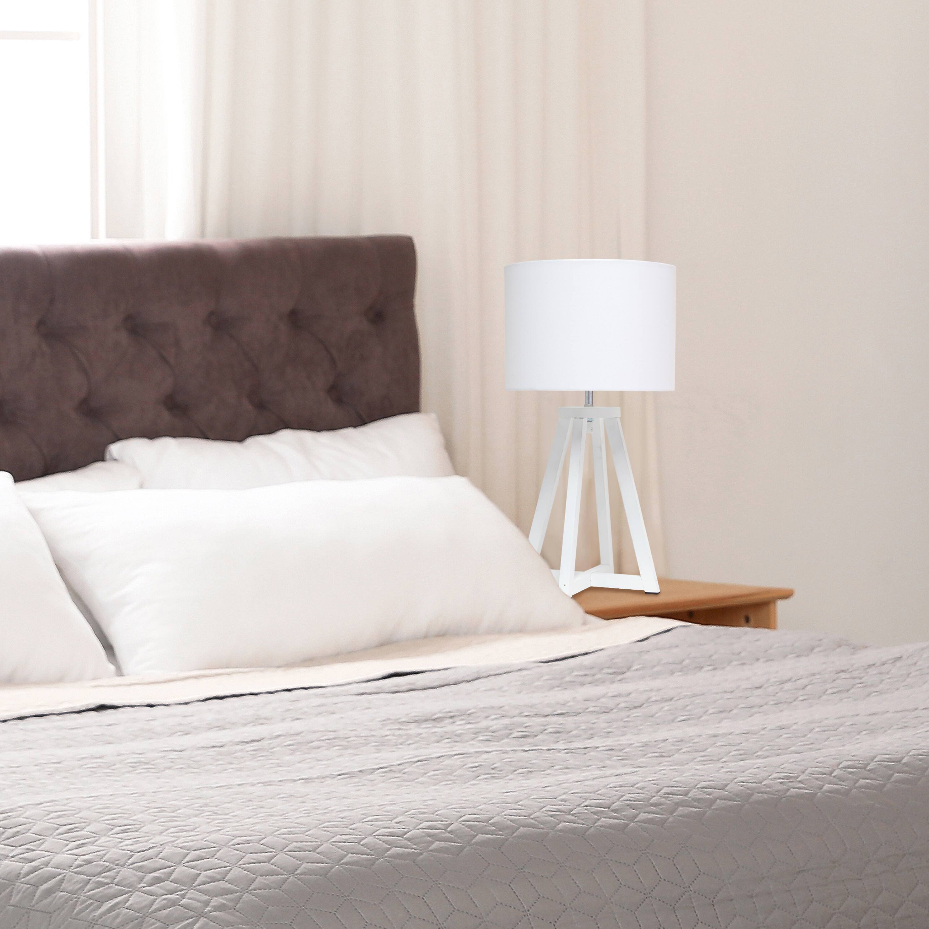 Simple Designs 19" Interlocked Triangular Table Lamp with White Shade ...