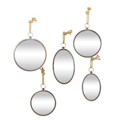 Gray Metal Glam Hanging Wall Mirrors, 5ct. | Michaels