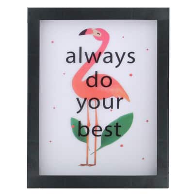 LED Inspirational Flamingo Framed Light Box | Michaels