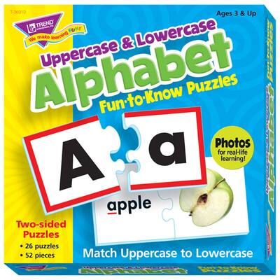 Trend Enterprises® Uppercase/Lowercase Alphabet Fun-to-Know Puzzles ...