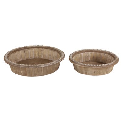 Brown Wood Rustic Tray Set | Michaels