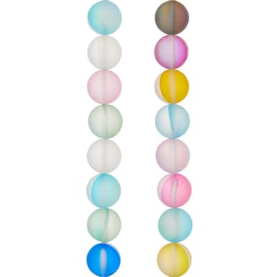 Multicolor Matte Glass Round Beads by Bead Landing™, Size: 10 mm | Michaels