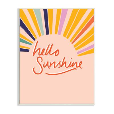 Stupell Industries Hello Sunshine Exclamation Sunrise Rainbow Rays Wall ...