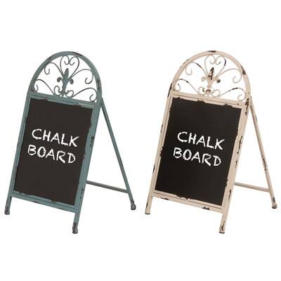 17" Metal Farmhouse Chalkboard Tabletop Sign Set | Michaels