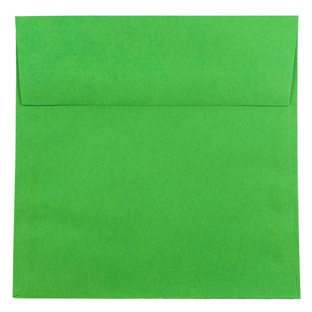 JAM Paper 8.5" x 8.5" Green Square Colored Invitation Envelopes, 25ct ...
