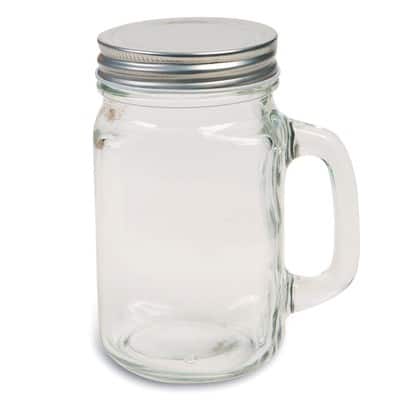 Glass Mason Jar With Handle & Lid, 16oz., 12ct. | Michaels