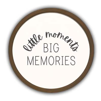 Little Moments Big Memories Round Brown Framed Print | Michaels