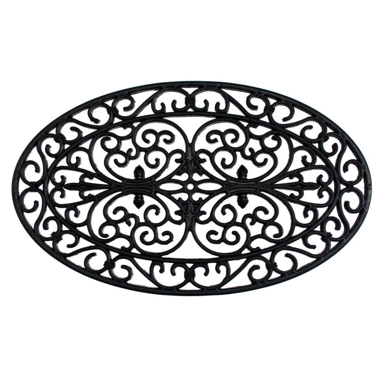 RugSmith Black Oval Trellis Molded Rubber Doormat | Michaels