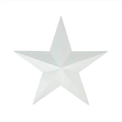 15" Matte White Country Rustic Star Indoor/Outdoor Wall Decoration ...