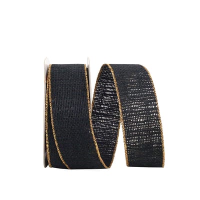 JAM Paper 1.375" x 10yd. Burlap Wired Gold Edge Ribbon | Michaels