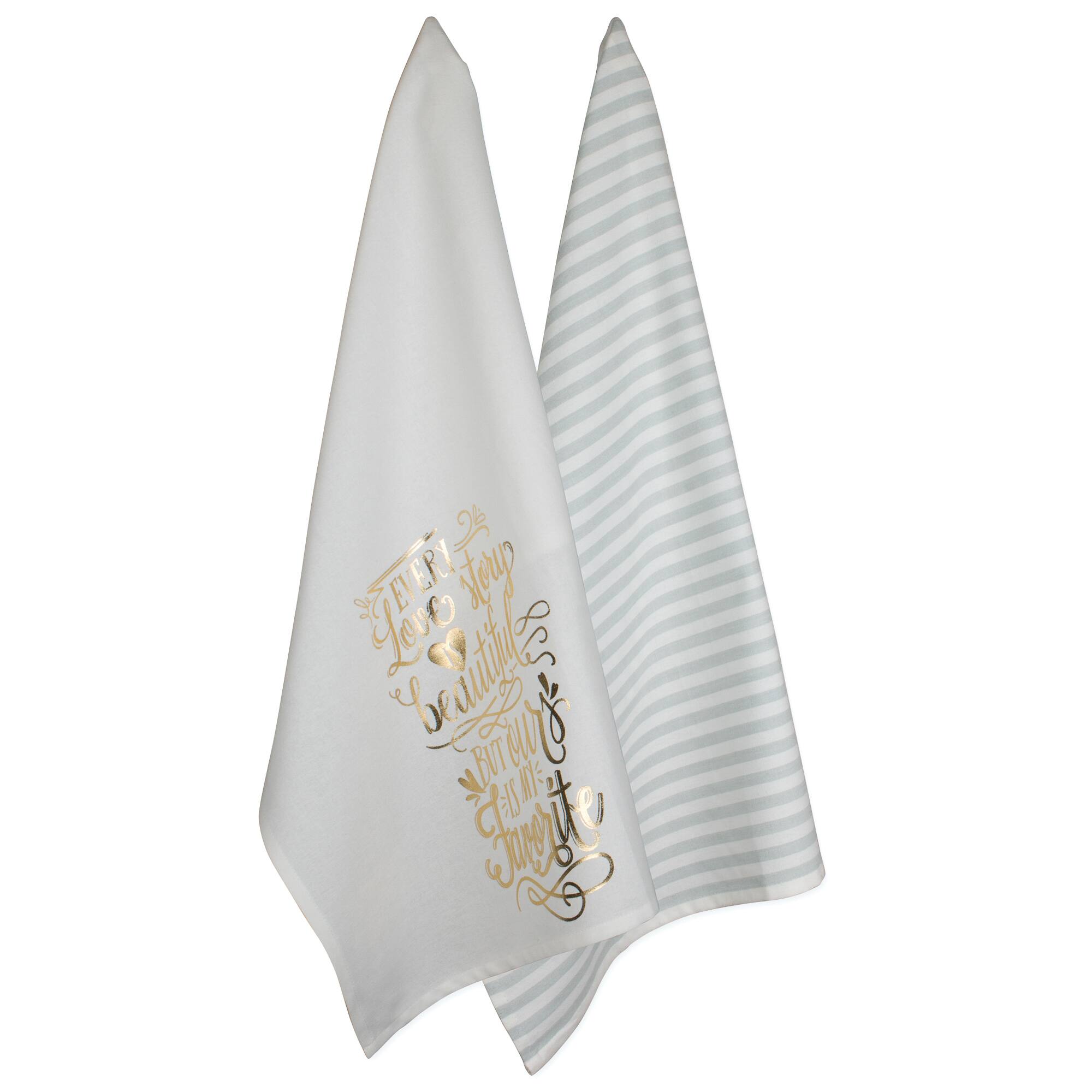 DII® Love Story Printed Dishtowels, 2ct. | Michaels