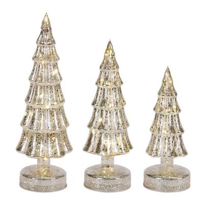 Glass LED Christmas Tree Set, 8.25", 11" & 13" | Michaels
