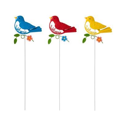 Glitzhome® 16" Metal Bird Welcome Yard Stake Set | Michaels