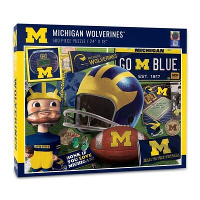 College Team Retro Series 500 Piece Puzzle, Color: Michigan Wolverines ...