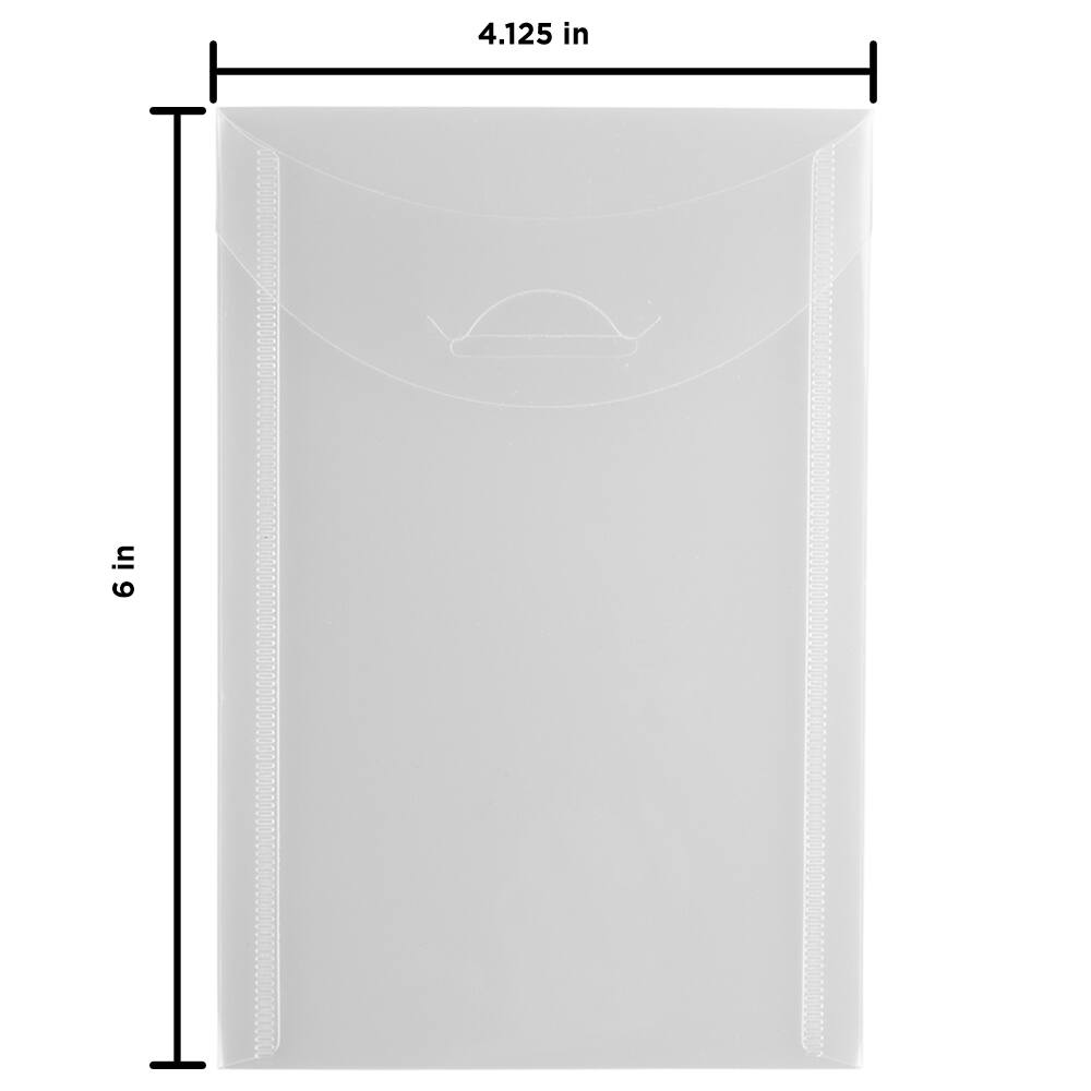JAM Paper 4.125" x 6" Clear Plastic Tuck Flap Closure Envelopes, 12ct ...