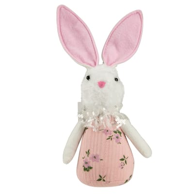11" Pink Spring Floral Easter Bunny Figure | Michaels