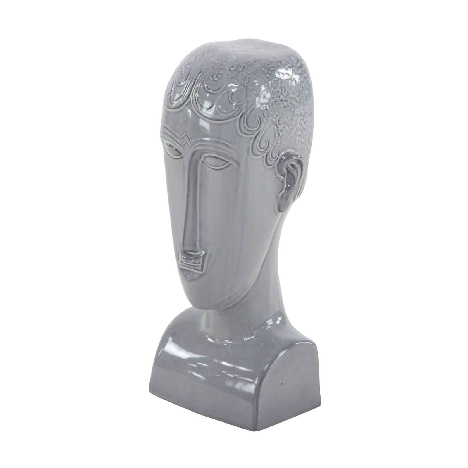 13" Gray Stoneware Man Head Sculpture | Accent Pieces | Michaels