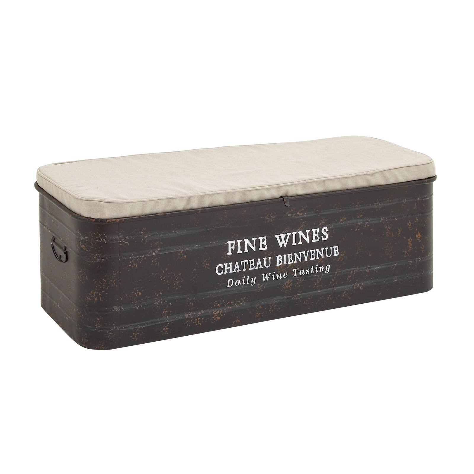 Brown Industrial Metal Storage Bench, 17" x 48" | Michaels