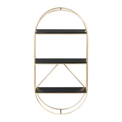 Hello Honey® Metal & Wood Gold Oval Wall Shelf | Michaels