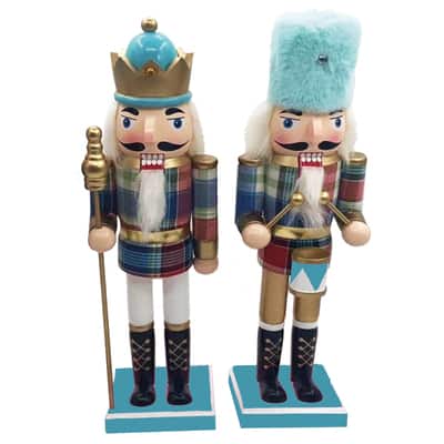 Santa's Workshop 14" Pastel Blue Nutcrackers Set | Michaels