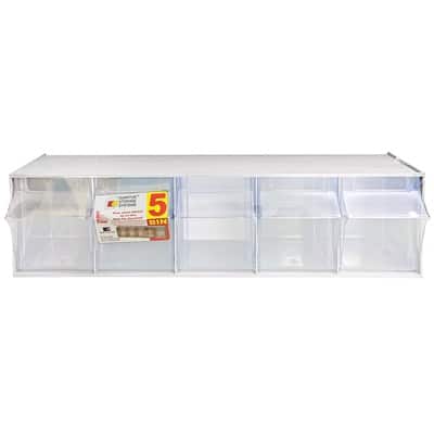 Quantum Storage Systems® 5.25" x 23.625" White 5 Compartment Storage ...