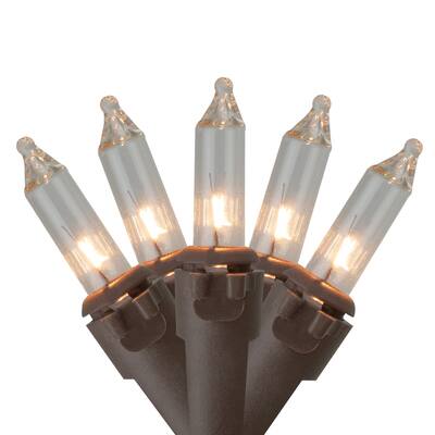 100ct. Clear Mini Christmas Light Set With Brown Wire | Michaels