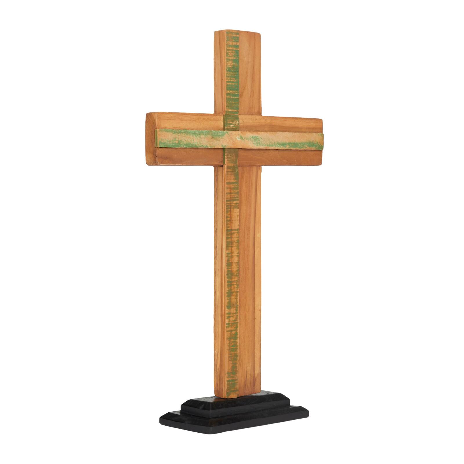 21" Brown Natural Cross Sculpture | Michaels