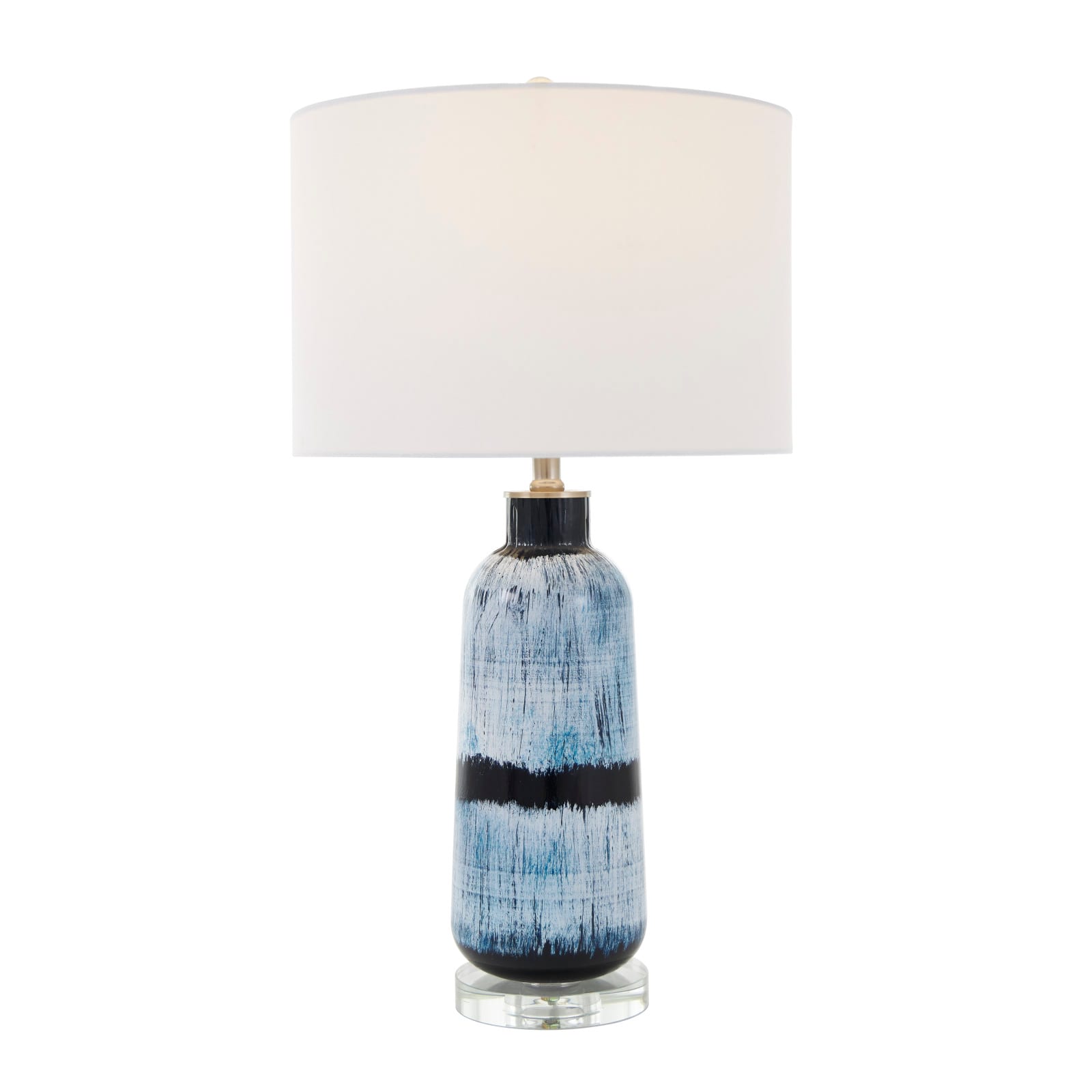 2ft. Blue Glass Abstract Brushed Accent Lamp with Glass Base | Michaels