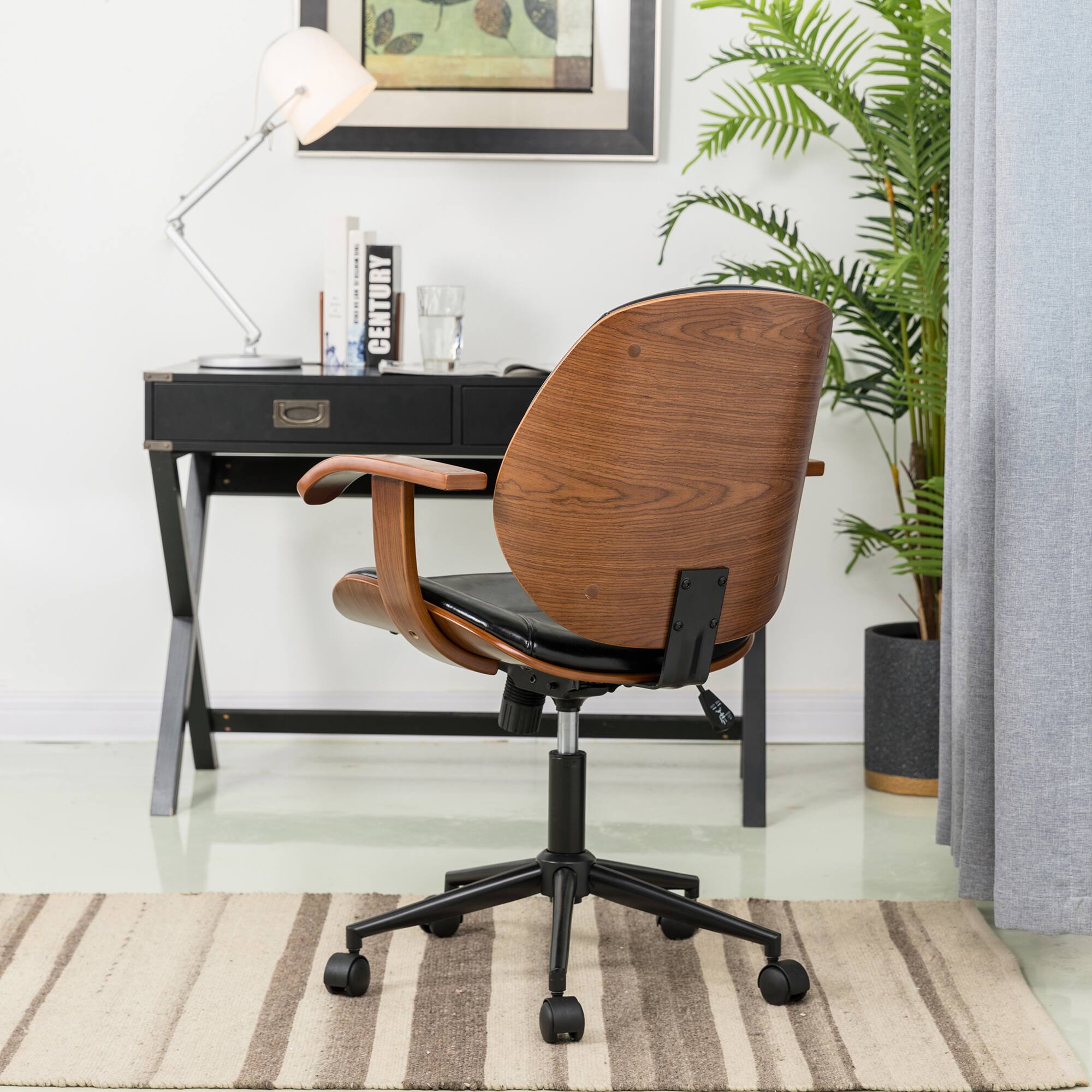Glitzhome® 38" Leatherette Gaslift Adjustable Swivel Office Chair ...
