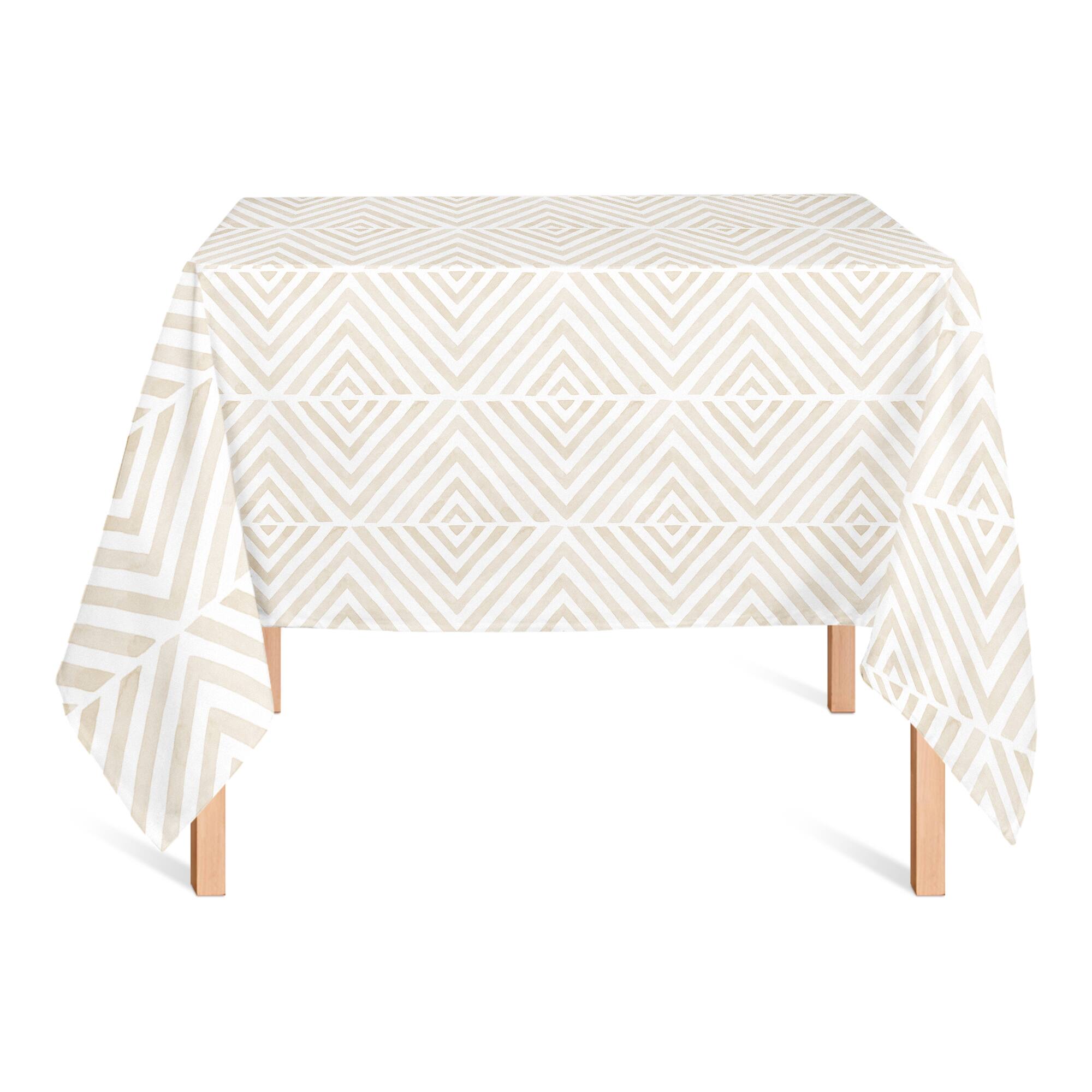 5ft. Cream Diamond Pattern Tablecloth | Michaels