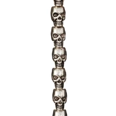 Silver Plated Metal Skull Beads, 12mm by Bead Landing™ | Michaels