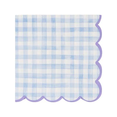 Buy in Bulk - 12 Packs: 20 ct. (240 total) Blue & White Gingham Scallop ...