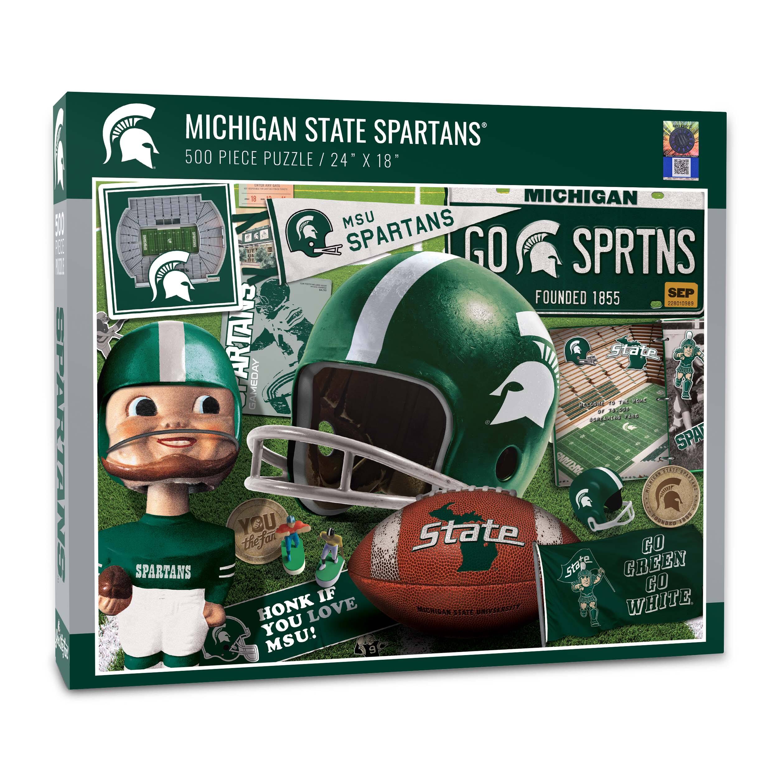 College Team Retro Series 500 Piece Puzzle, Color: Michigan State ...