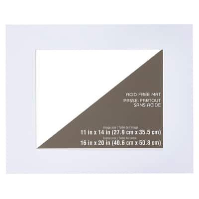 16" x 20" Mat By Studio Décor®, 11" x 14" Opening, Color: White | Michaels