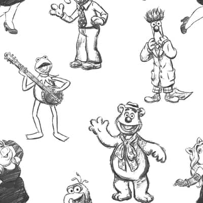 Disney® Muppets Sketchy Muppet Friends Fabric | Michaels