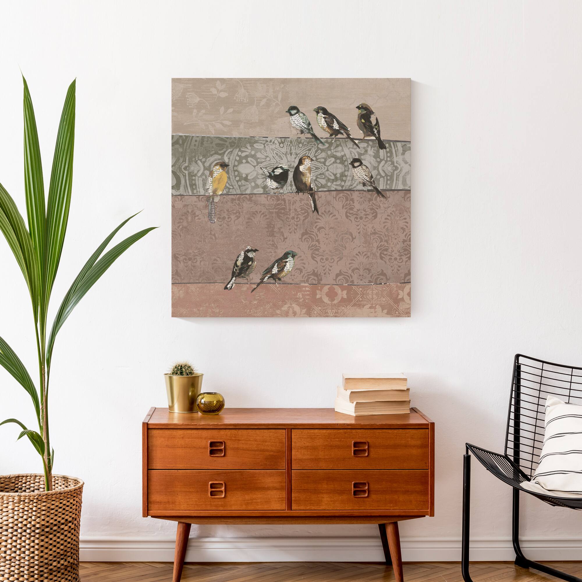 Collage Bird Patchwork 30" x 30" Canvas Wall Art | Michaels