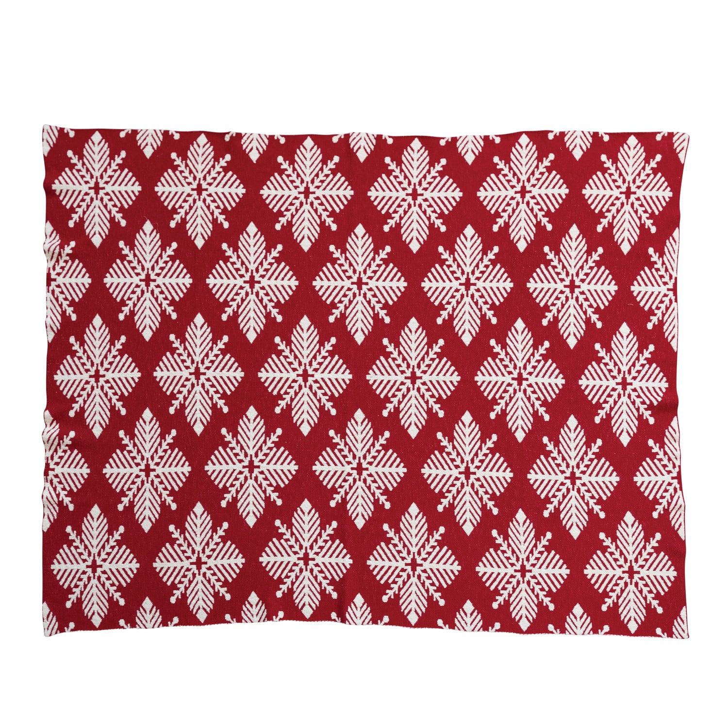 Red & White Snowflake Two-Sided Cotton Knit Slub Throw | Michaels