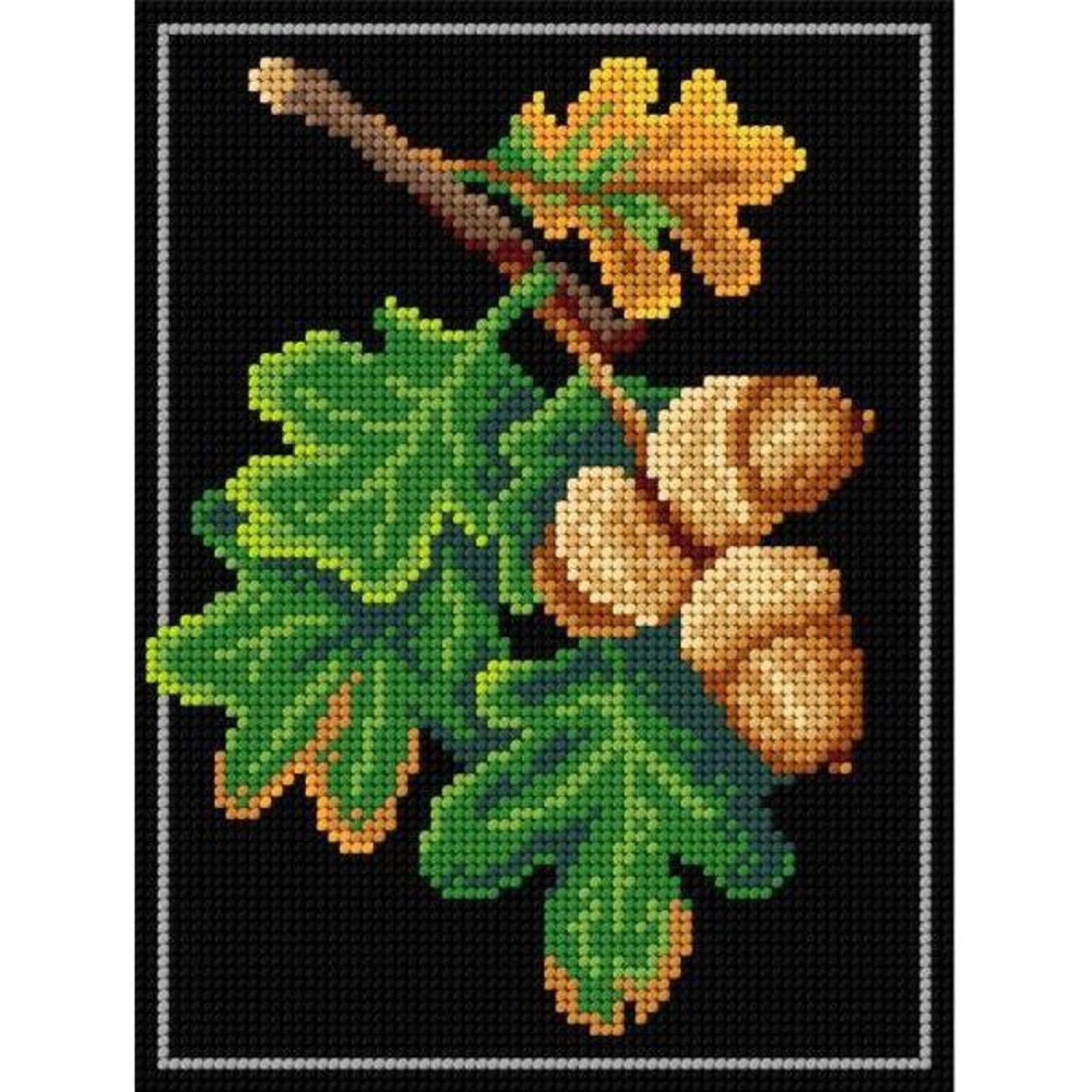 Orchidea Oak Printed Tapestry Needlepoint Canvas For Halfstitch Without ...