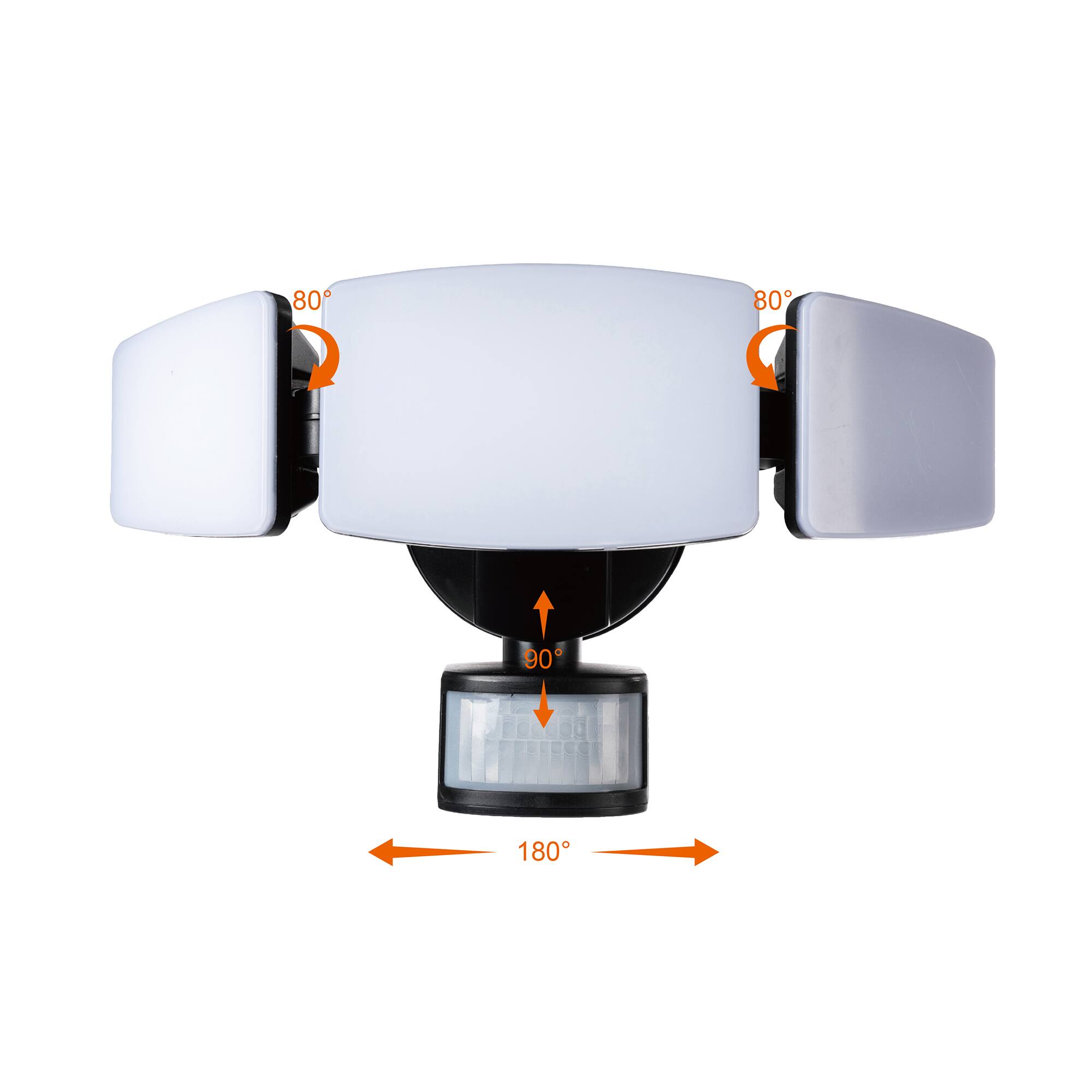 Glitzhome® 12.5" Solar Powered Triple-Head LED Motion Sensor Security ...