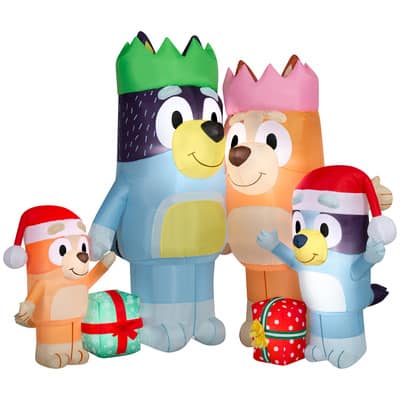 6ft. Airblown® Inflatable Christmas Bluey & Family Scene | Michaels