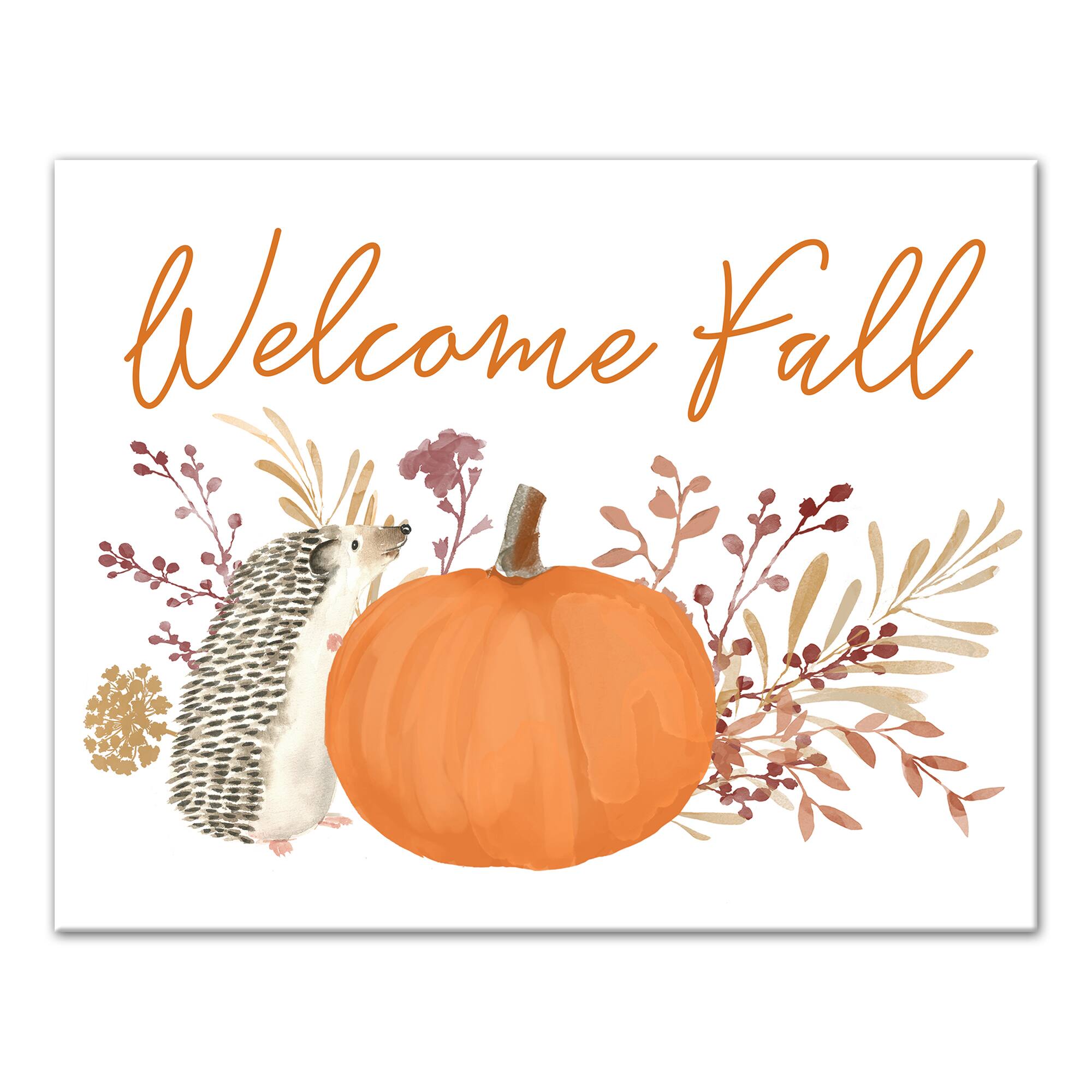 Welcome Fall Hedgehog Canvas Wall Art | Michaels