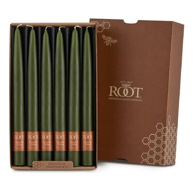 Root Candles 9" Unscented Taper Candles, 12ct., Color: Dark Olive ...
