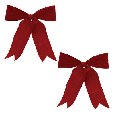 16.5" Red Wired Holiday Bows, 2ct. | Michaels