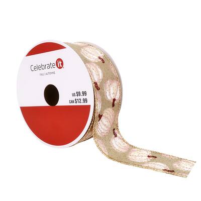 1.5" x 30ft. Linen White Pumpkin Ribbon by Celebrate It™ Fall | Michaels