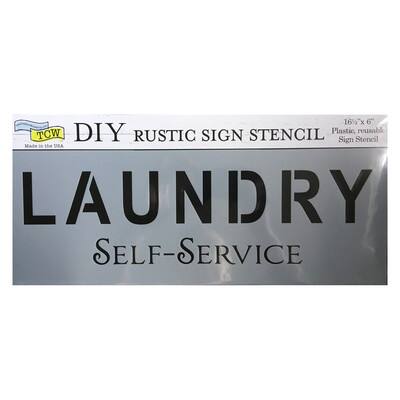 The Crafter's Workshop Laundry Stencil, 16.5" x 6" | Michaels
