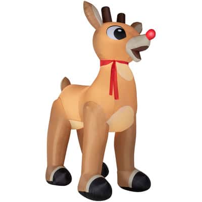 14ft. Airblown® Inflatable Standing Rudolph with Scarf | Michaels