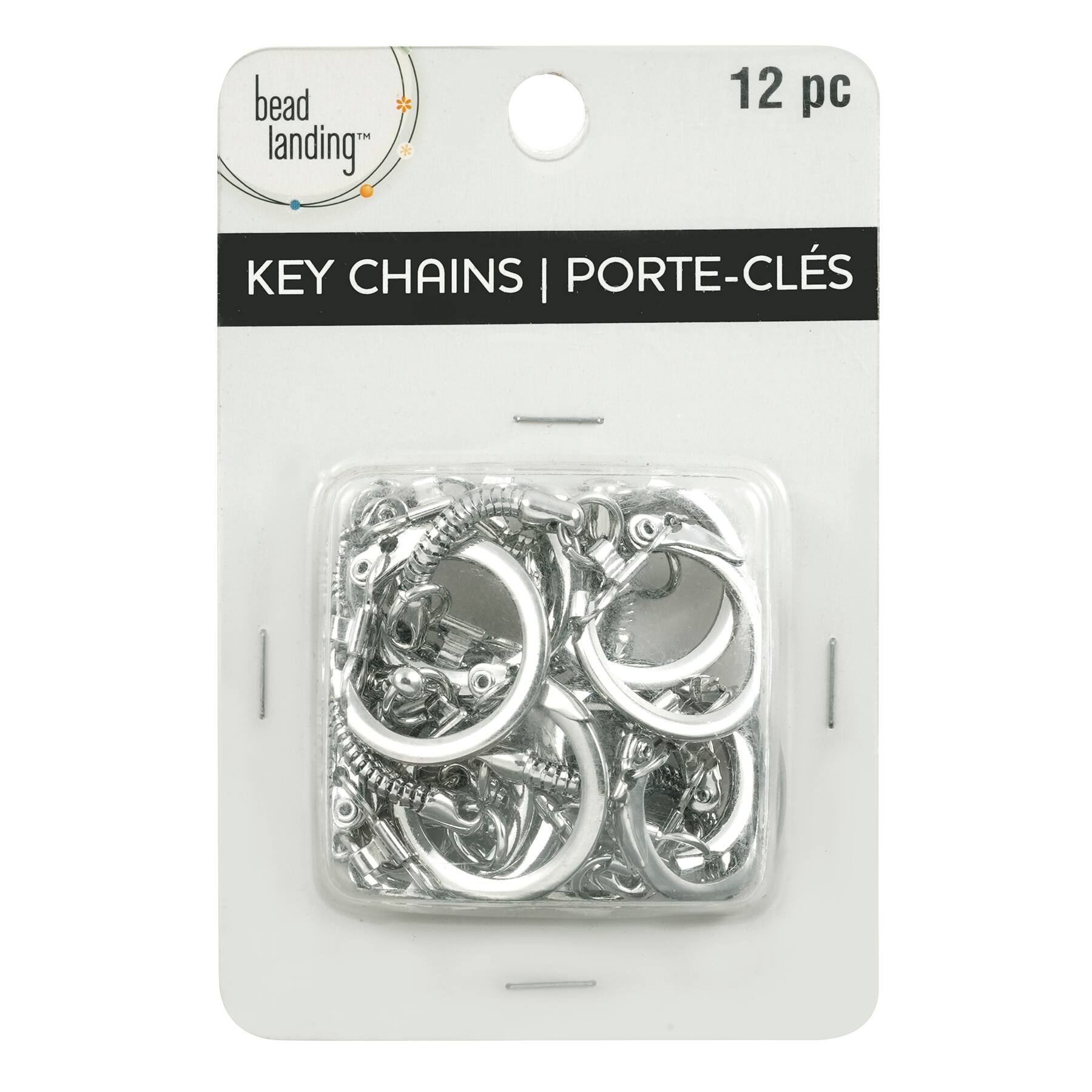 12 Packs: 12 ct. (144 total) Rhodium Snake Keychains by Bead Landing ...
